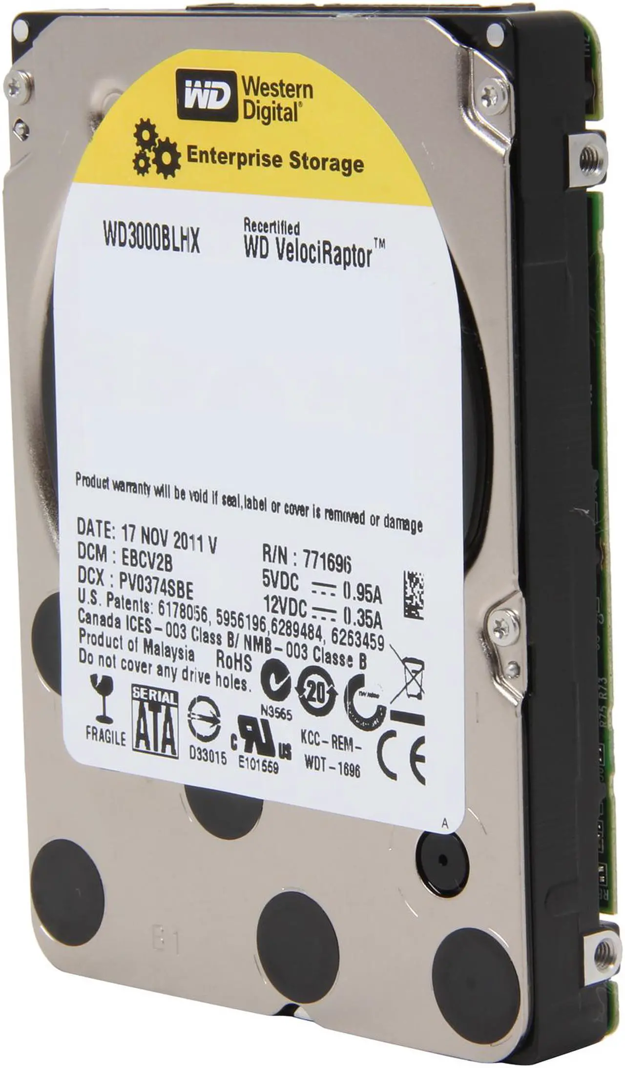 Refurbished: Western Digital WD VelociRaptor WD3000BLHX 300GB 10000 RPM ...