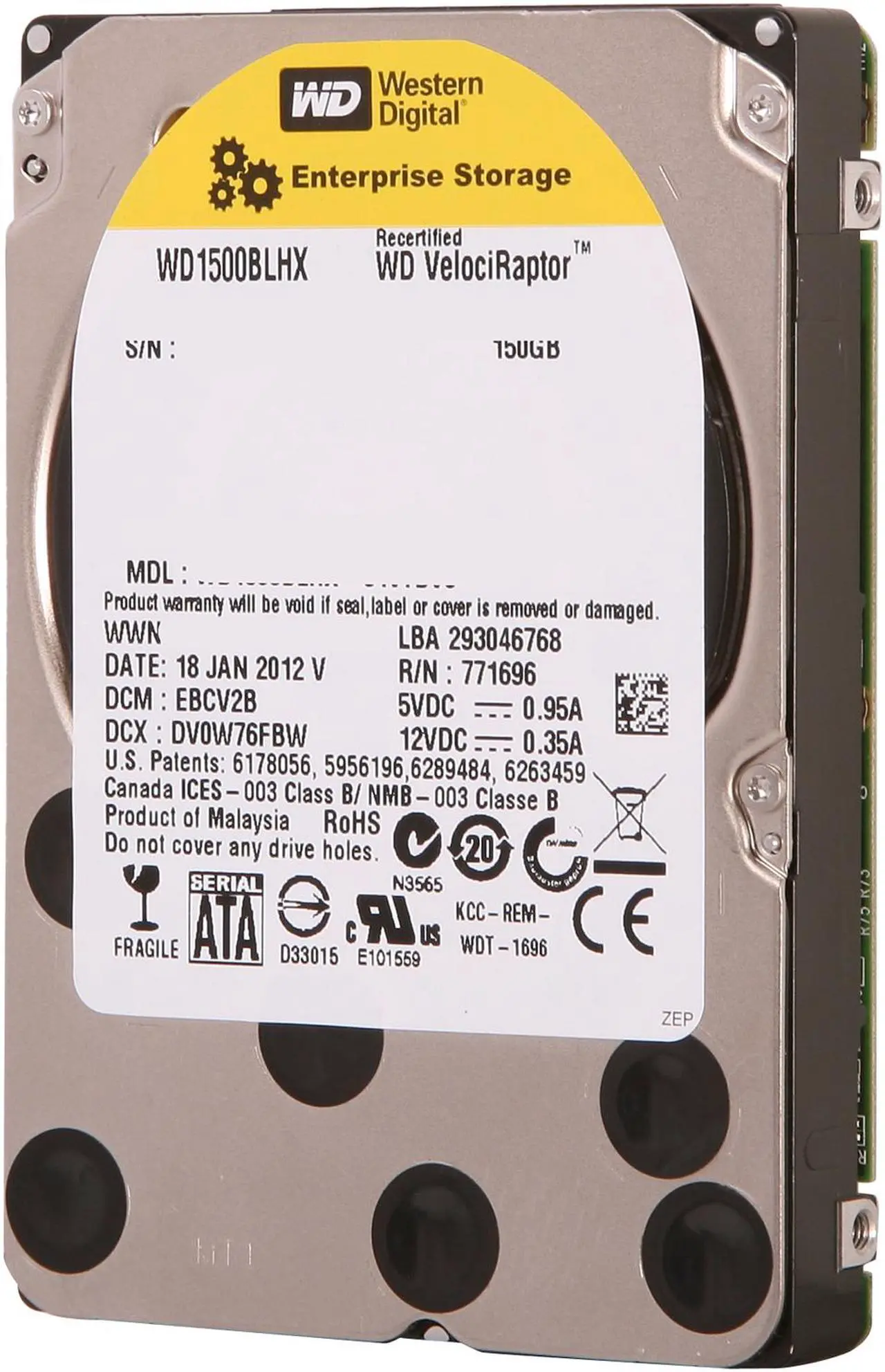 Refurbished: WD WD VelociRaptor WD1500BLHX 150GB 10000 RPM 32MB Cache ...