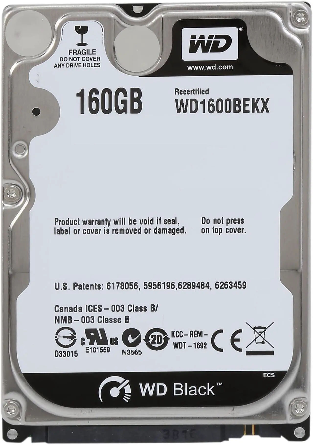 Refurbished: WD BLACK SERIES WD1600BEKX 160GB 7200 RPM 16MB Cache SATA 6.0Gb/s 2.5" Internal ...