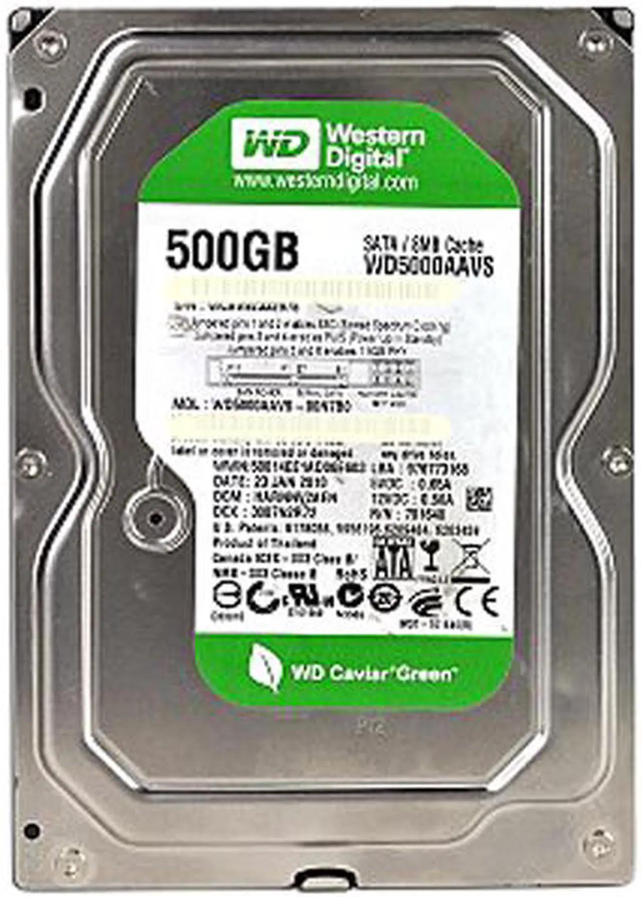 Refurbished: Western Digital AV-GP WD5000AVVS 500GB 5400 RPM 8MB Cache SATA 3.0Gb/s 3.5 ...