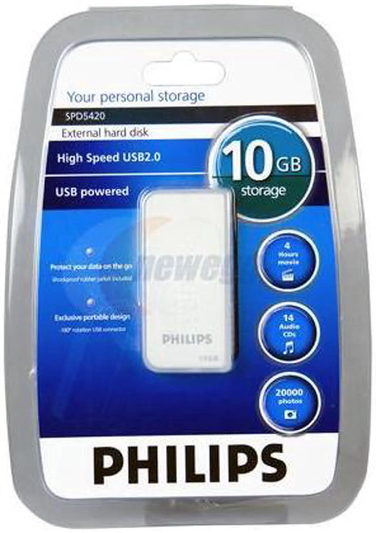 Open Box: PHILIPS 10GB USB 2.0 1" External Hard Drive - Newegg.com