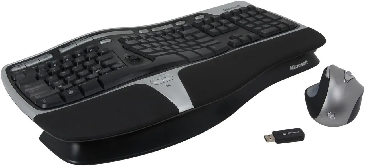 Open Box: Microsoft Natural Desktop 7000 4TQ-00001 Black RF Wireless ...