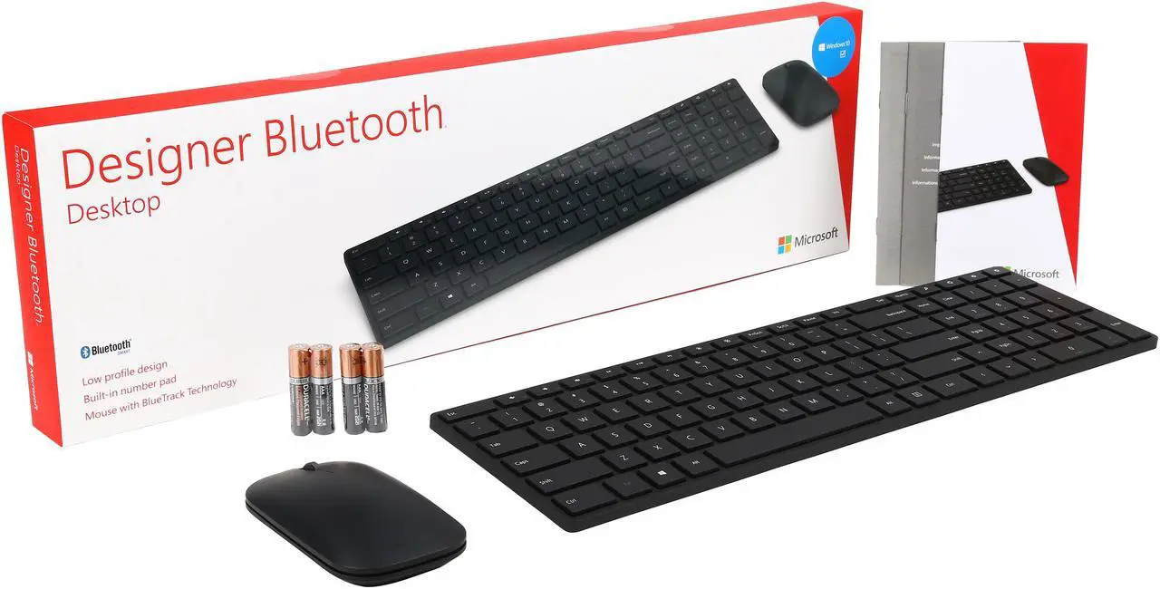 Microsoft Designer Bluetooth Desktop Keyboard and Mouse - Black. Utra ...