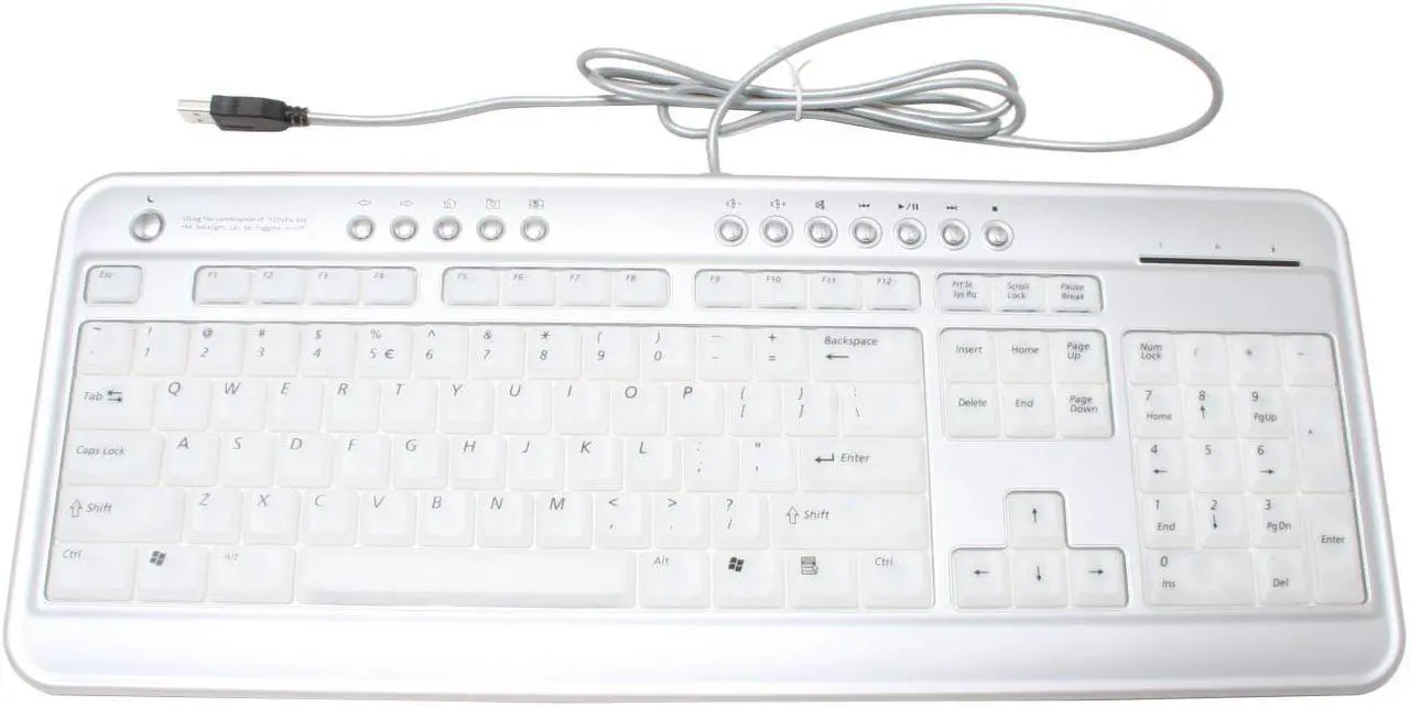 BTC 6300CL Silver Luminescent Multimedia Keyboard - Newegg.com