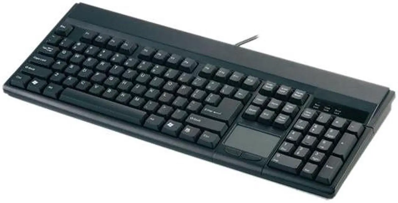 SolidTek KB-7070BU Black USB Wired Standard Keyboard with Built-in ...