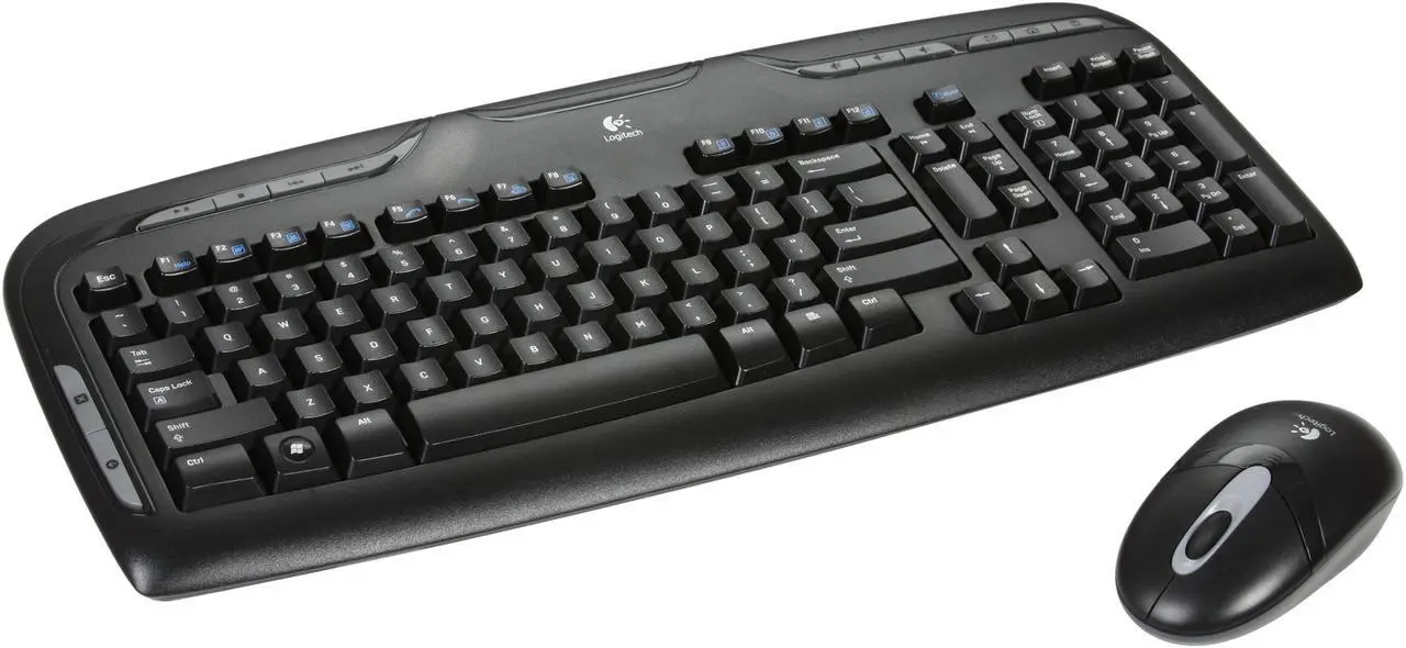 Refurbished: Logitech EX 110 Black Cordless Desktop Keyboard & Mouse ...