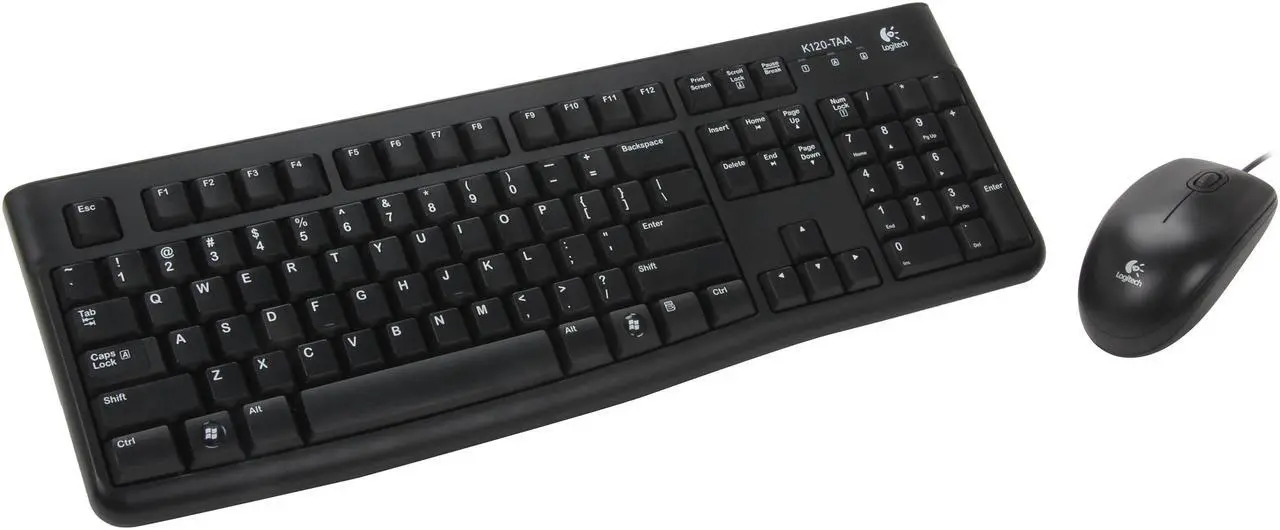 Logitech MK120-TAA 920-004218-TAA Black Keyboard and mouse set keyboard ...