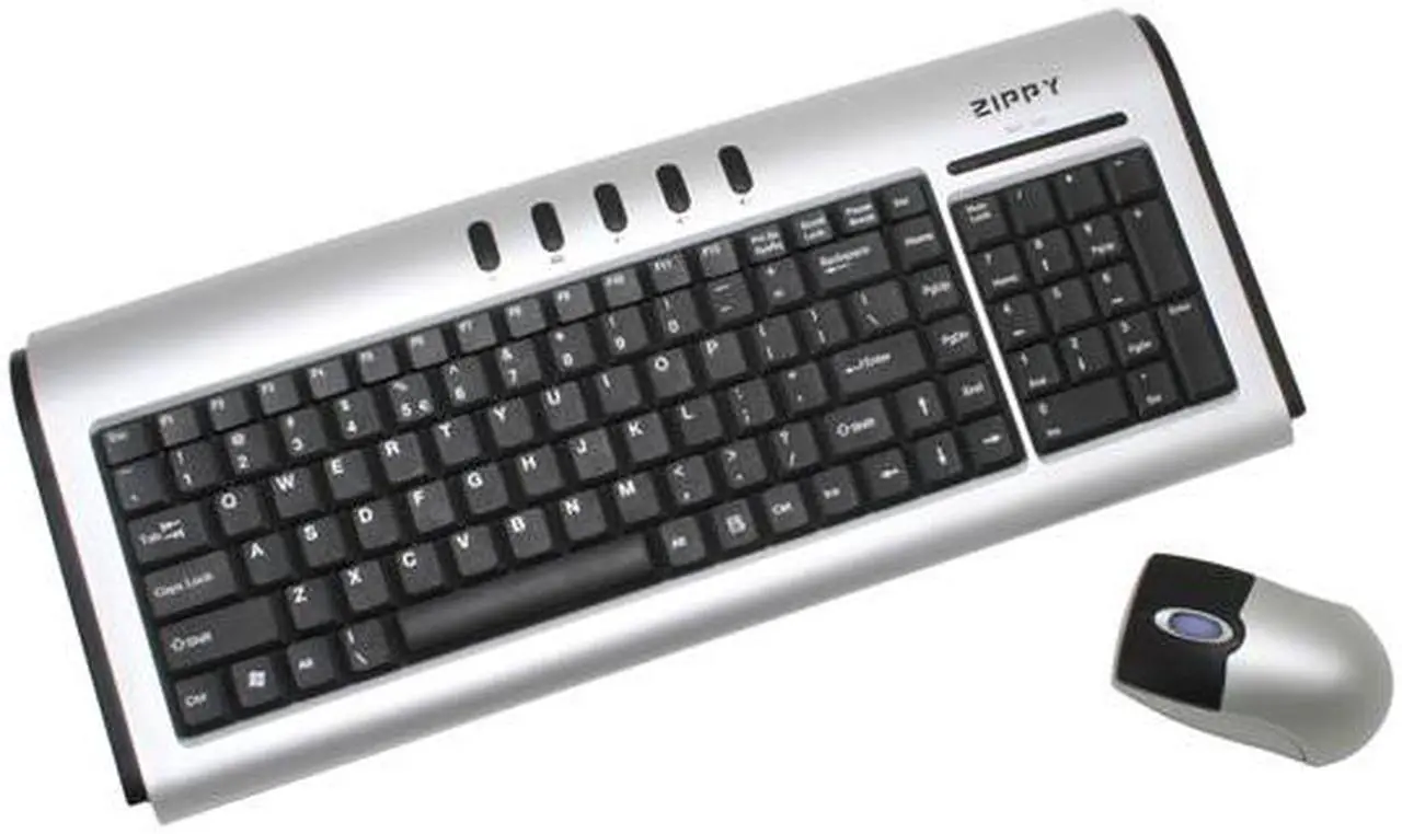 ZIPPY RF-726 Black/ Silver RF Wireless Multimedia Keyboard and Mouse ...