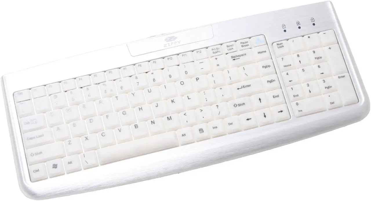 ZIPPY EL-720 Silver Aluminum Electron-Luminescent Keyboard - Newegg.com