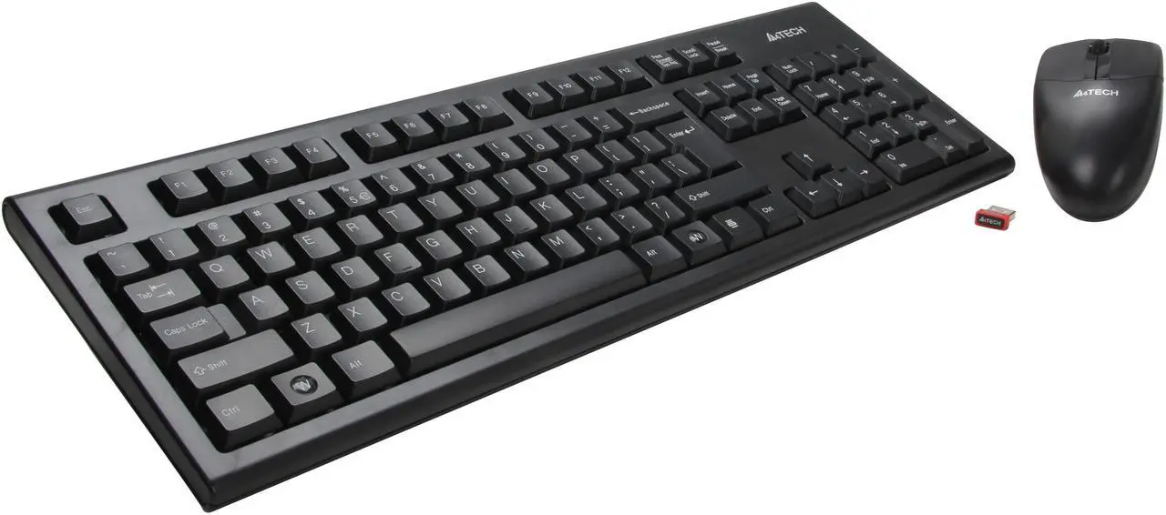 A4Tech 3100N Black RF Wireless Keyboard & Mouse - Newegg.com