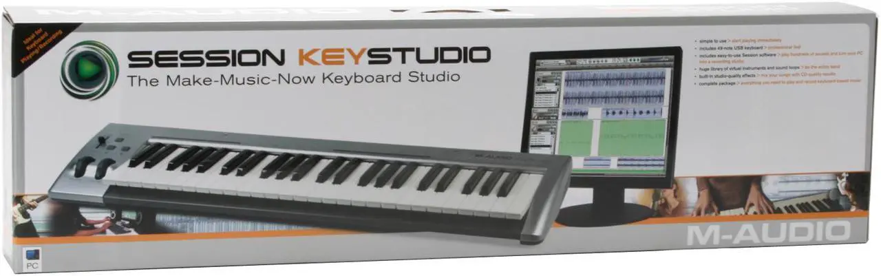 M-AUDIO Session Keystudio 49-Note USB MIDI controller and recording ...