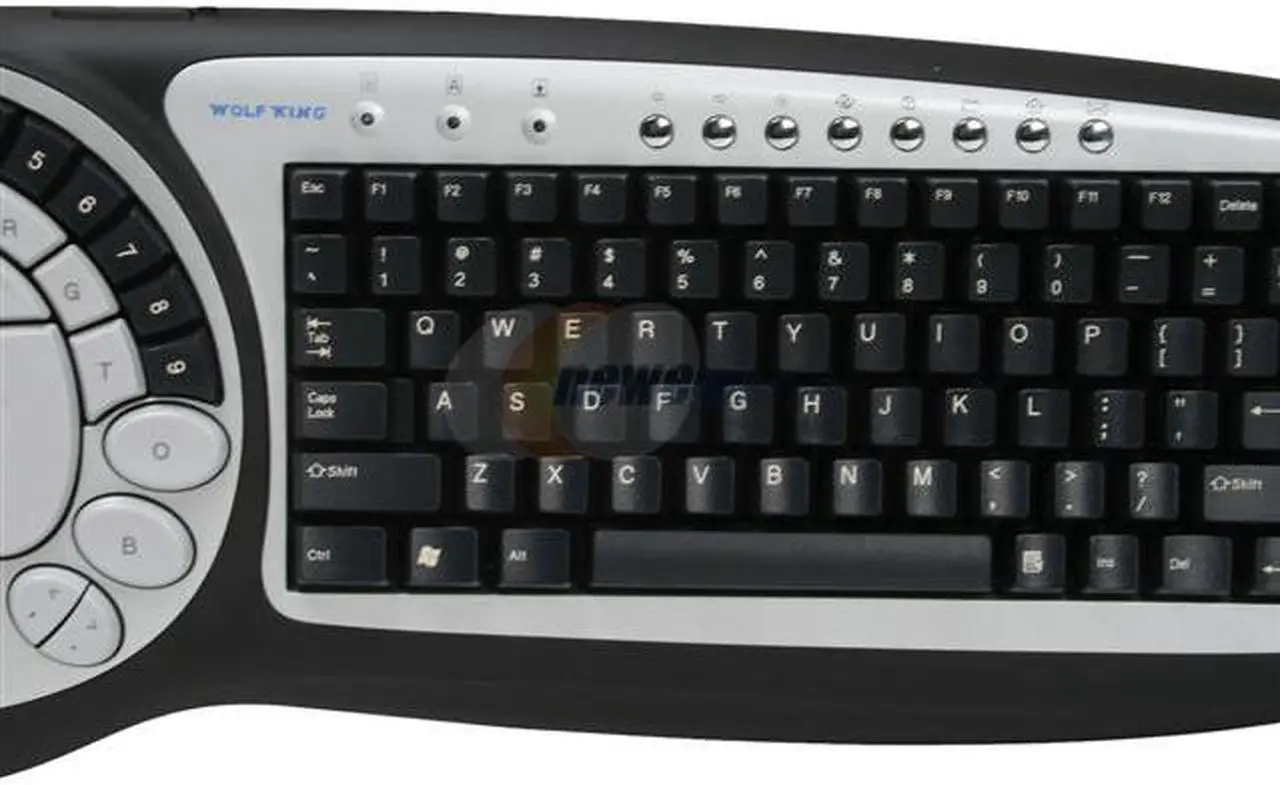 WOLF KING DK2588UH Black/White Wired Timberwolf Gaming Keyboard ...