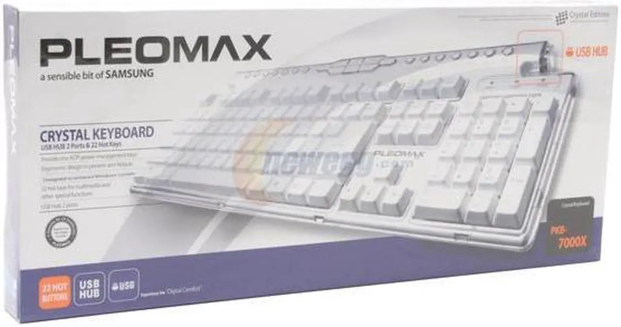 SAMSUNG PLEOMAX Crystal Edition PKB-7000X White Wired Keyboard - Newegg.com