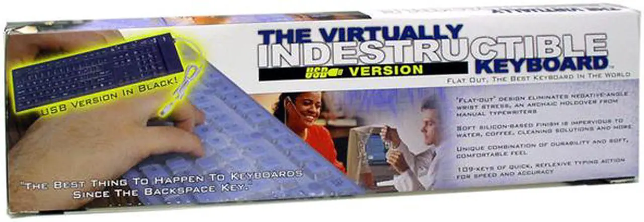 GRANDTEC FLX-2000 Black Wired Virtually Indestructible Keyboard ...