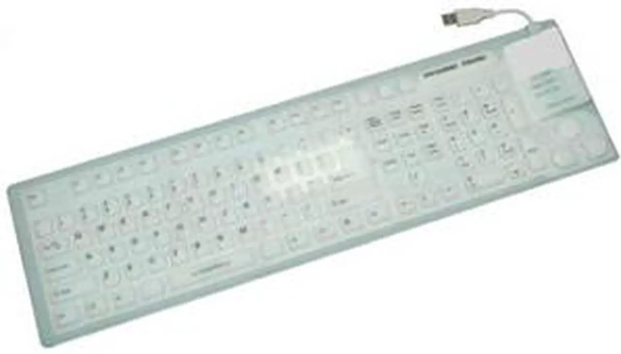 GRANDTEC FLX-7000 White Wired Virtually Indestructible 2in1 Keyboard ...