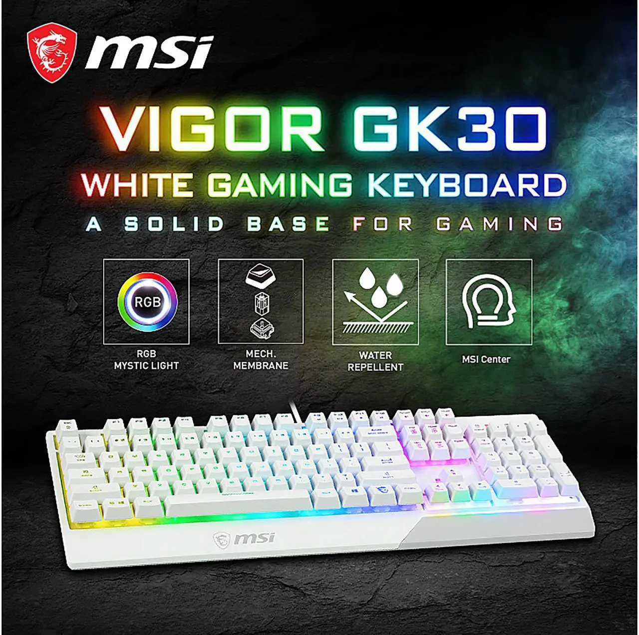 Open Box: MSI Vigor GK30 USB Wired Gaming Keyboard with RGB Backlight ...