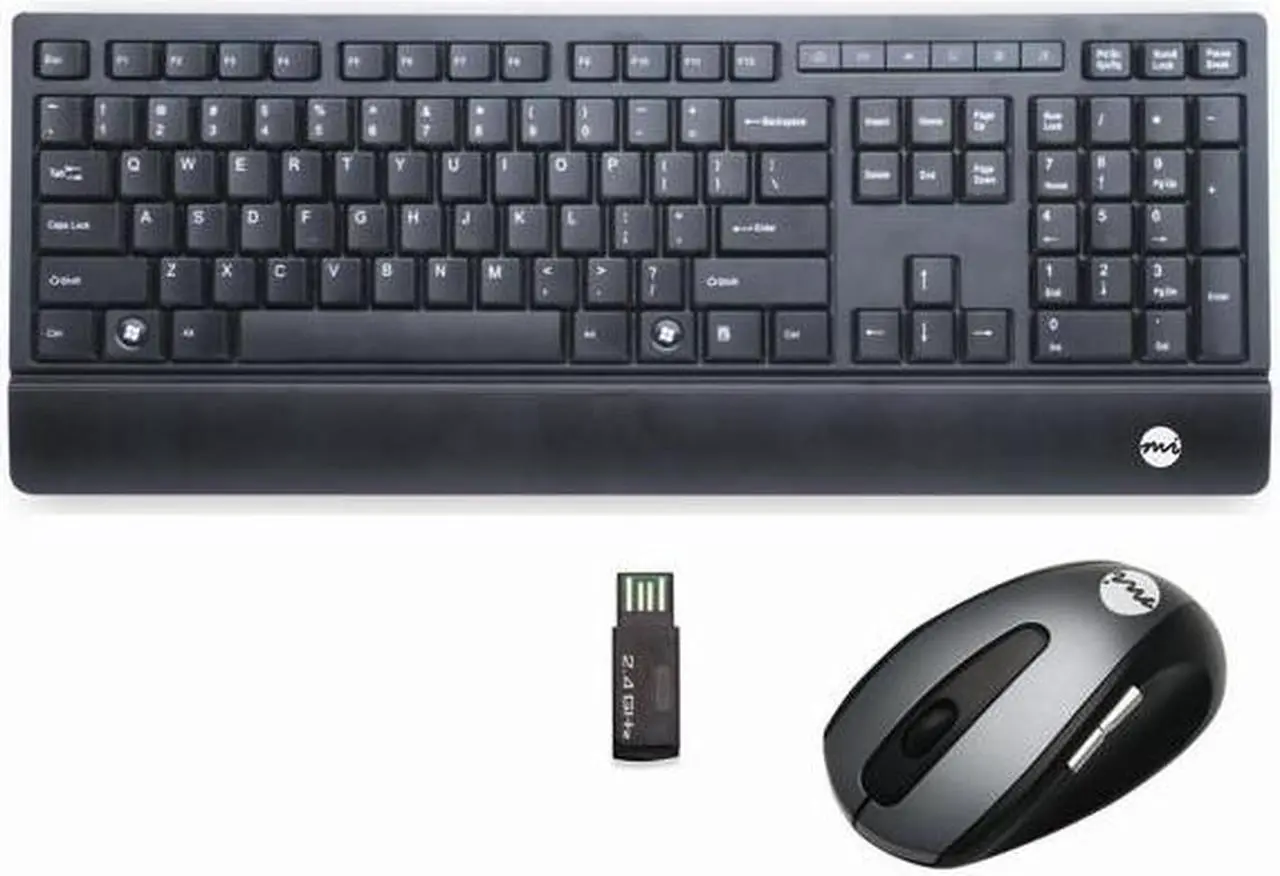 MICRO INNOVATIONS EcoSmart KB6000E Black 2.4GHz Wireless Keyboard and ...
