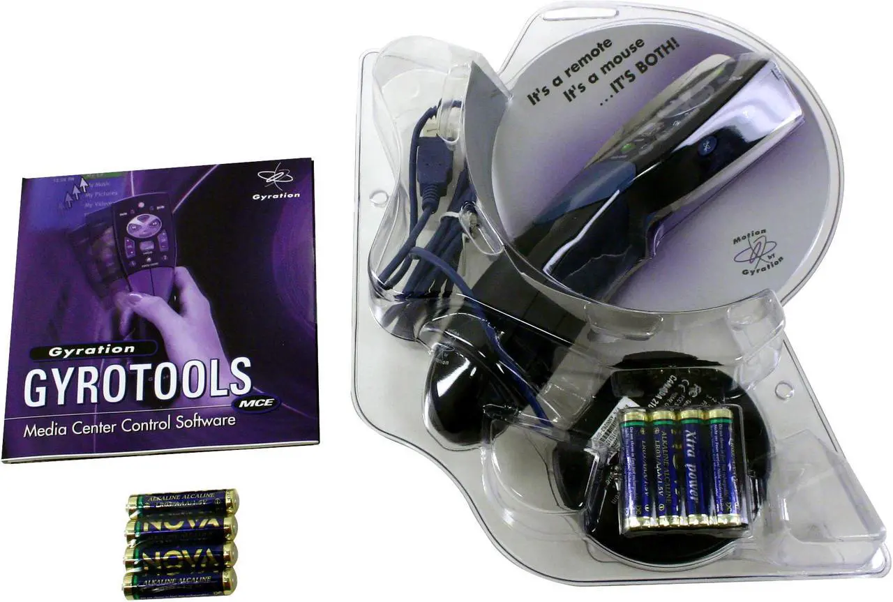 Gyration GP2100-001 Black RF Wireless Media Center Remote & Keyboard ...