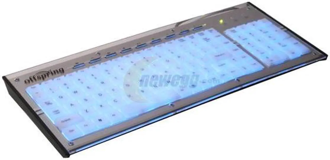 offspring KBGL1 Silver Full Size Blue Luminescent Keyboard - Newegg.com