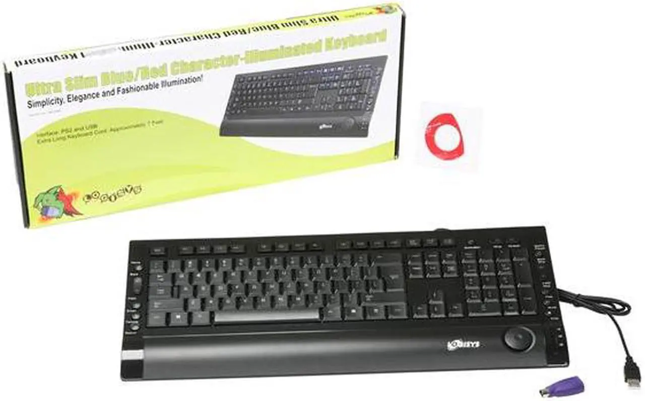 Open Box: LOGISYS Computer KB208BK Black Standard Two Color (Blue/Red ...