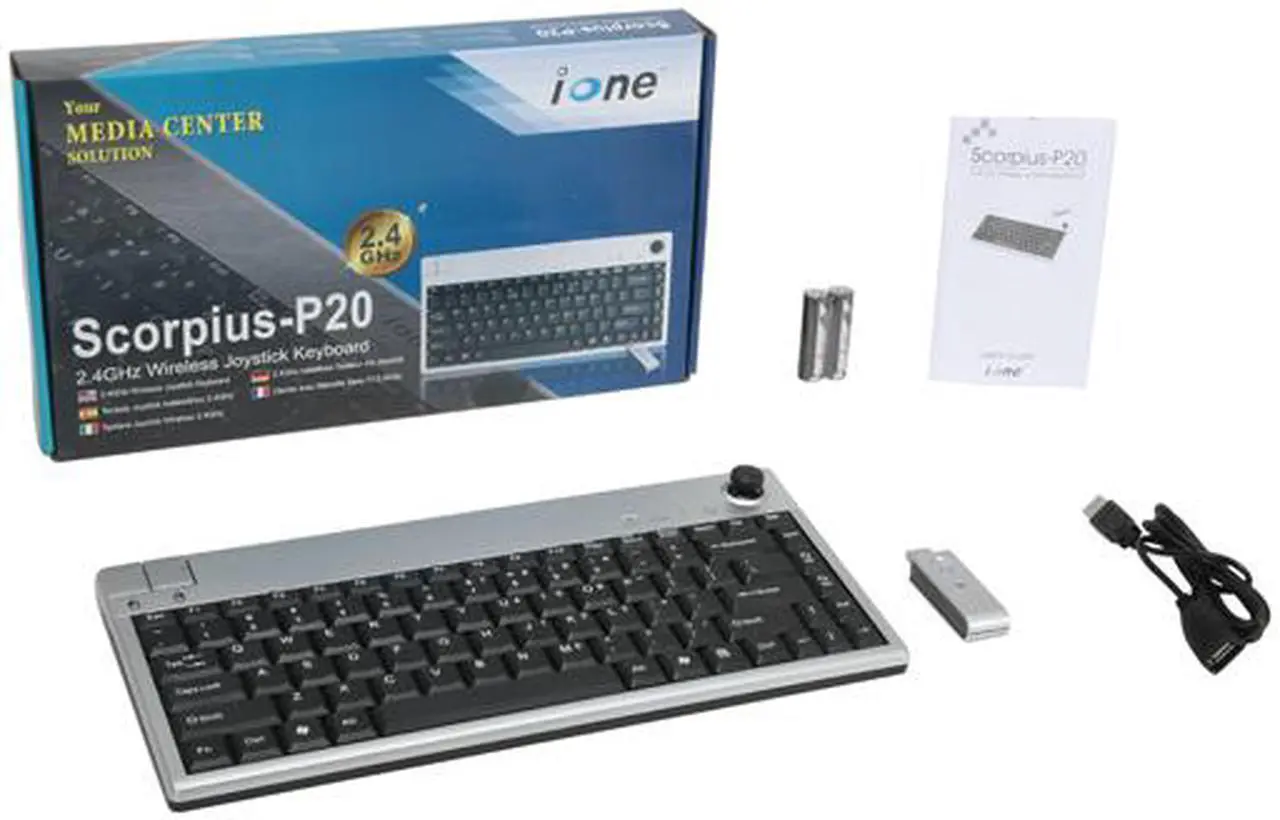 ione KBP20 Silver & Black RF Wireless Keyboard - Newegg.com