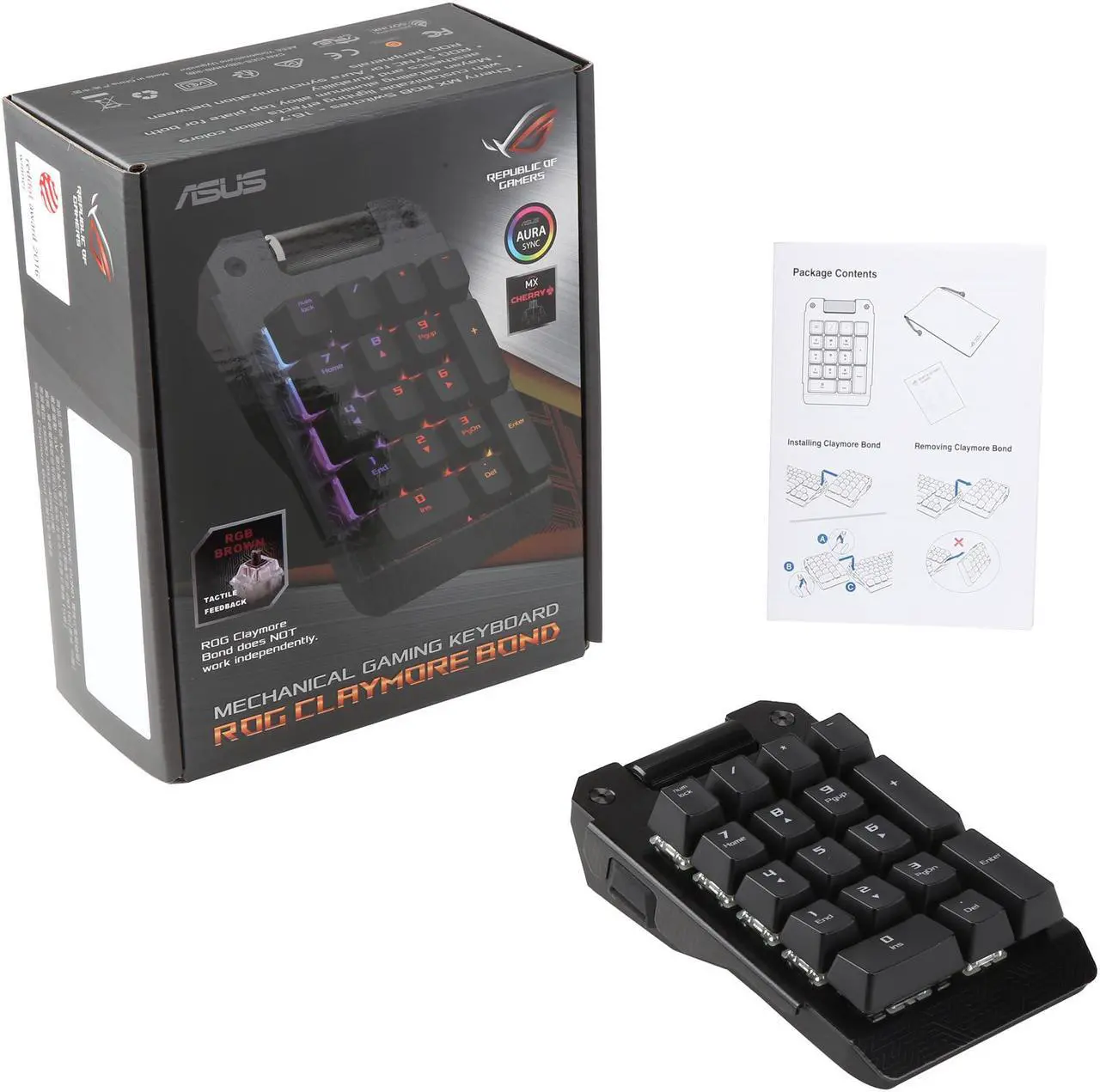 ASUS ROG Claymore Bond Numeric Keypad - Cherry MX RGB Brown - Newegg.com