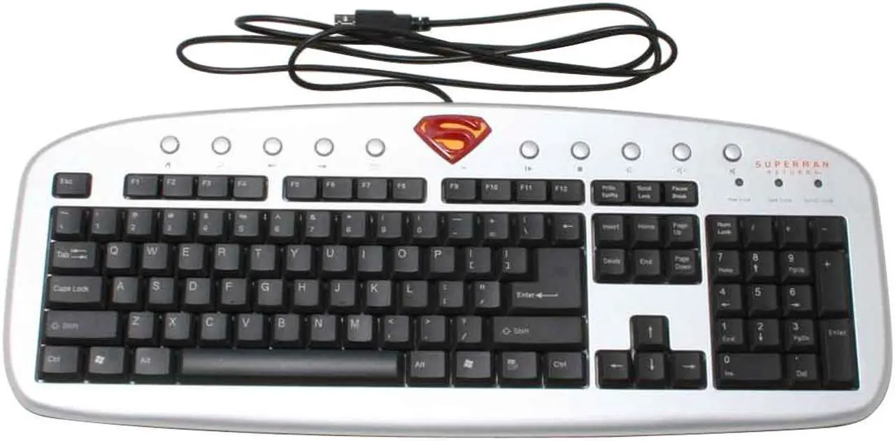i-rocks Superman Returns Multimedia SP-6000-SL Silver/Black Keyboard ...