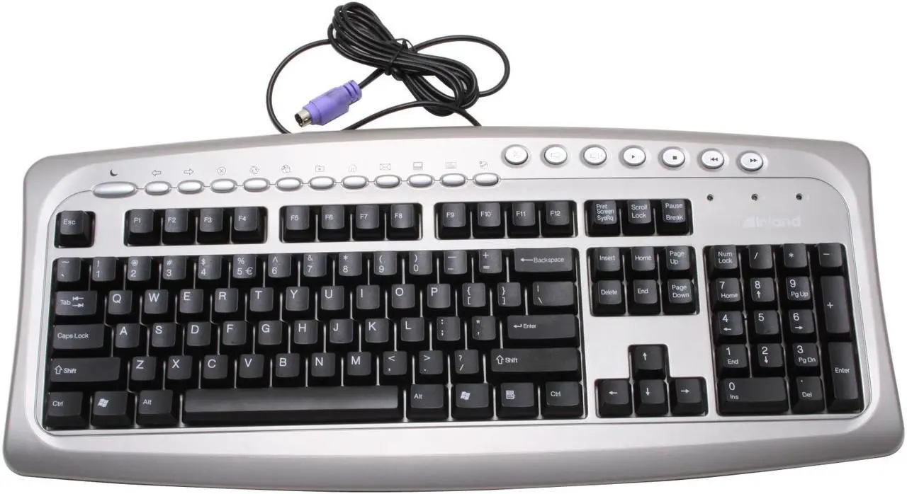inland 70004 2-Tone Wired Multimedia Keyboard - Newegg.com