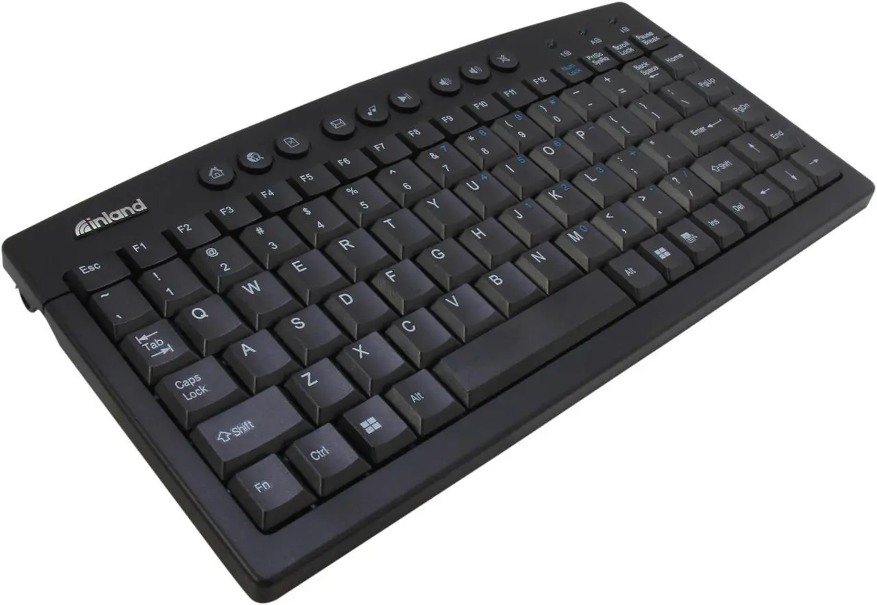Open Box: inland 70141 Silver & black Wired Multimedia Keyboard ...