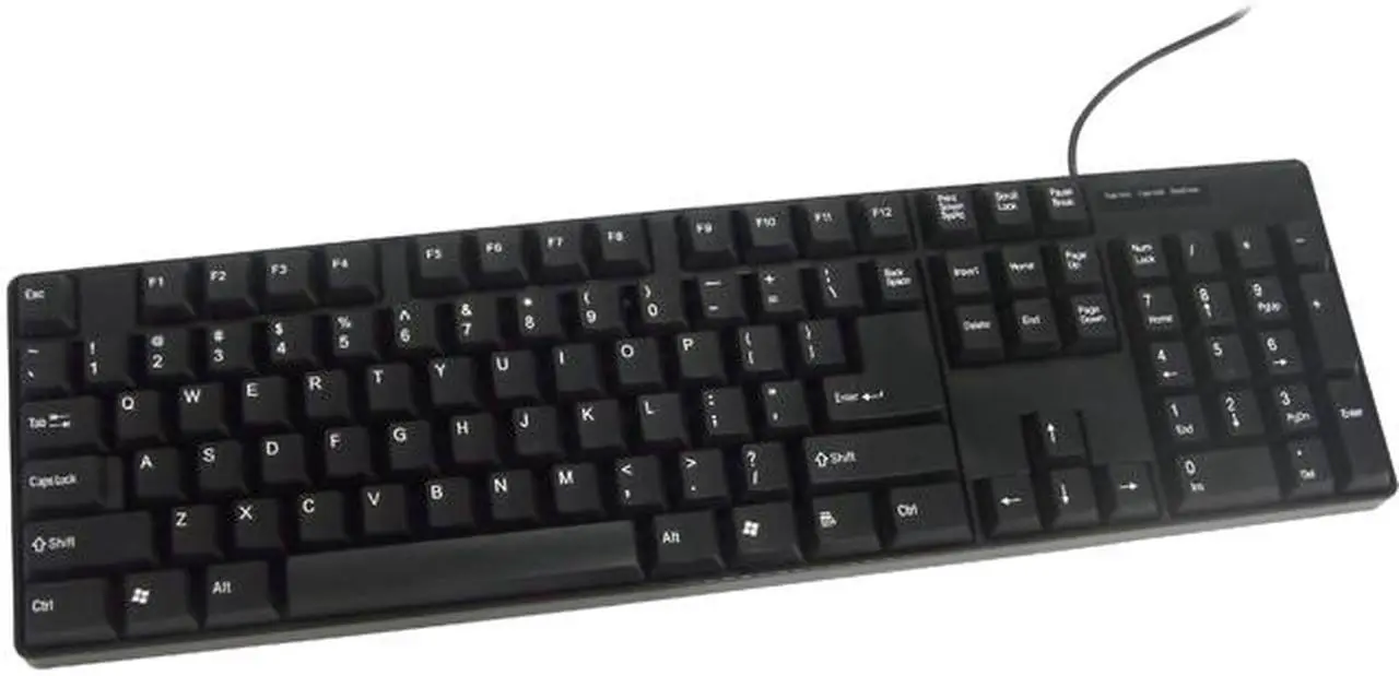 Open Box: inland 70011 Black 104 Normal Keys PS/2 Wired Standard Serial ...