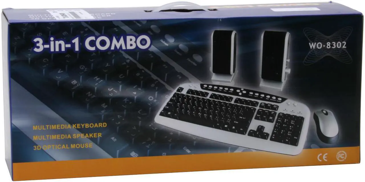 ARK WO-8302 Black/Silver 3-in-1 Keyboard, Mouse and Speakers - Newegg.com