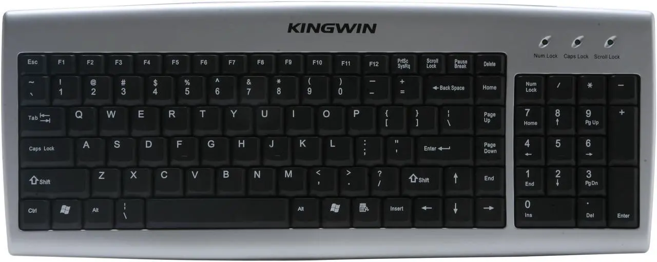 KINGWIN kwkb-0801 Silver and Black Keyboard - Newegg.com