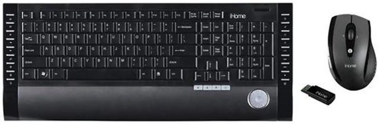 iHome IH-K225LB Black Wireless Multimedia Keyboard and Laser Mouse ...