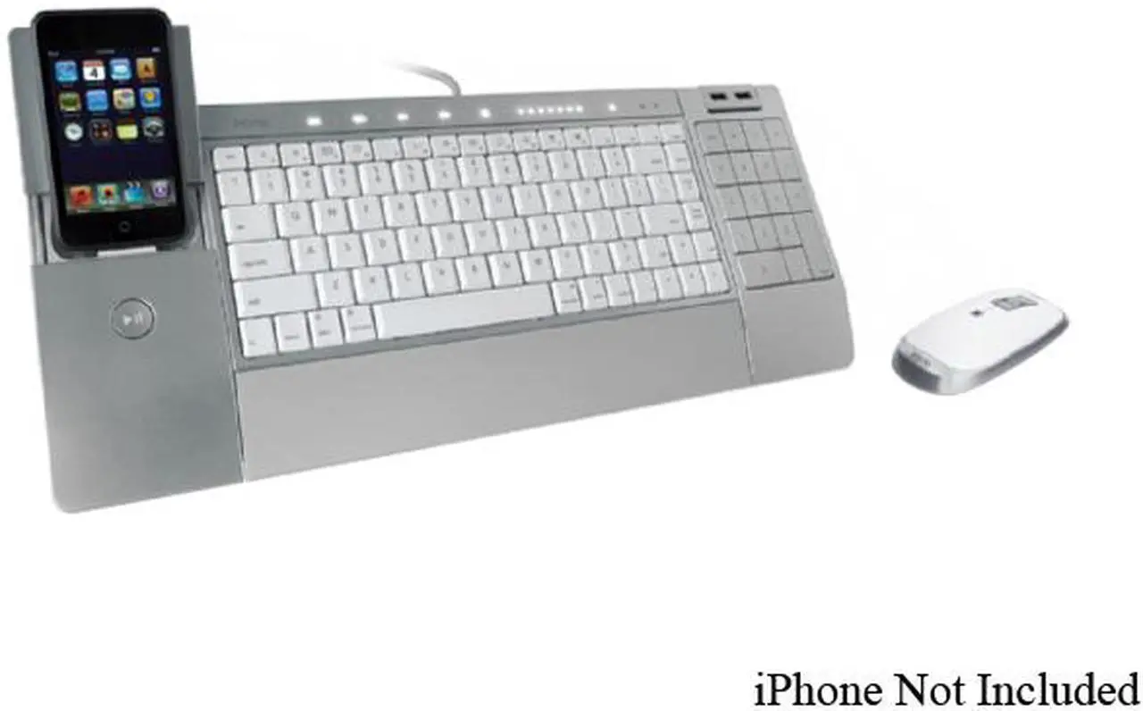 iHome - iConnect Media Keyboard + Wireless Laser Mouse - SILVER (IH ...