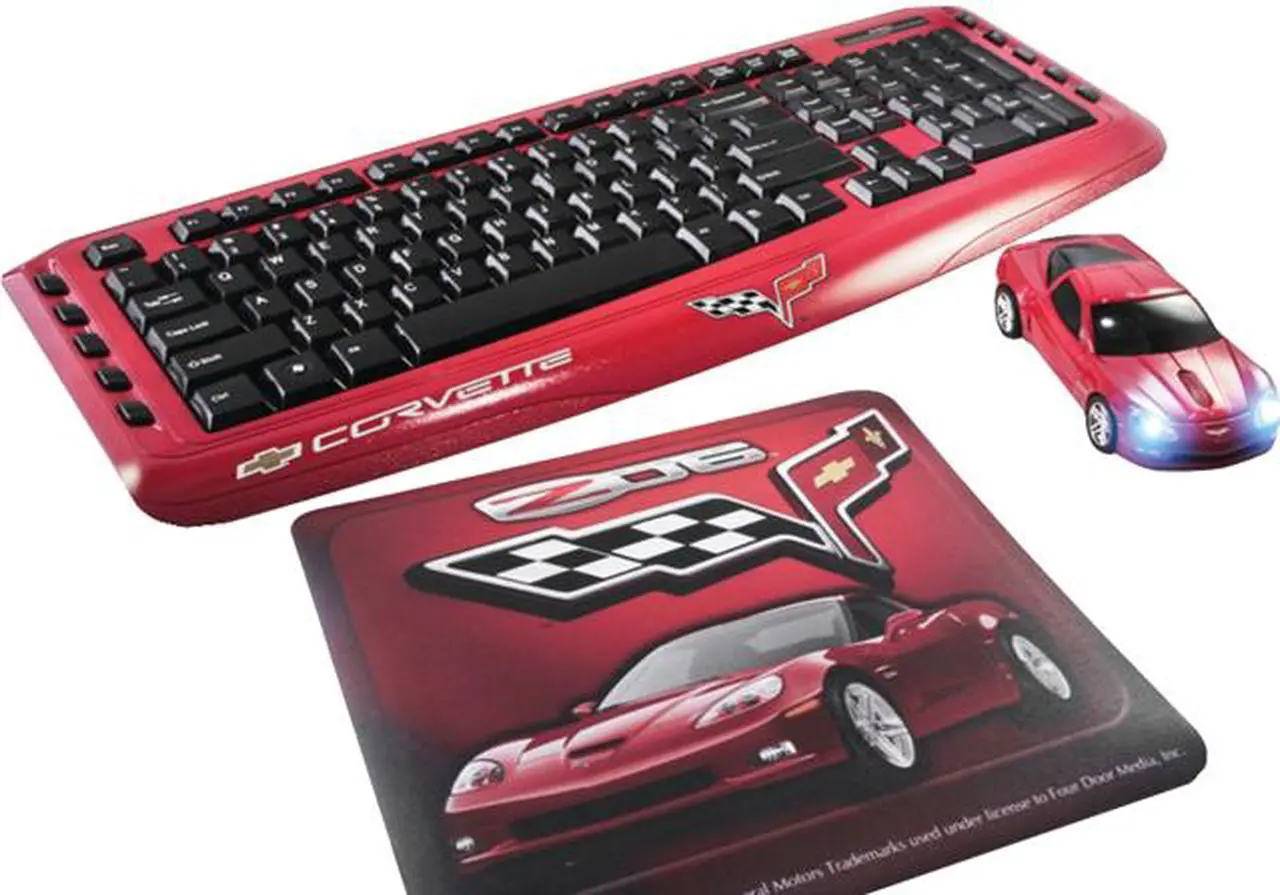 Road Mice Chevrolet Corvette HP-12KBCZRXA Red Keyboard, Mouse & Mouse ...