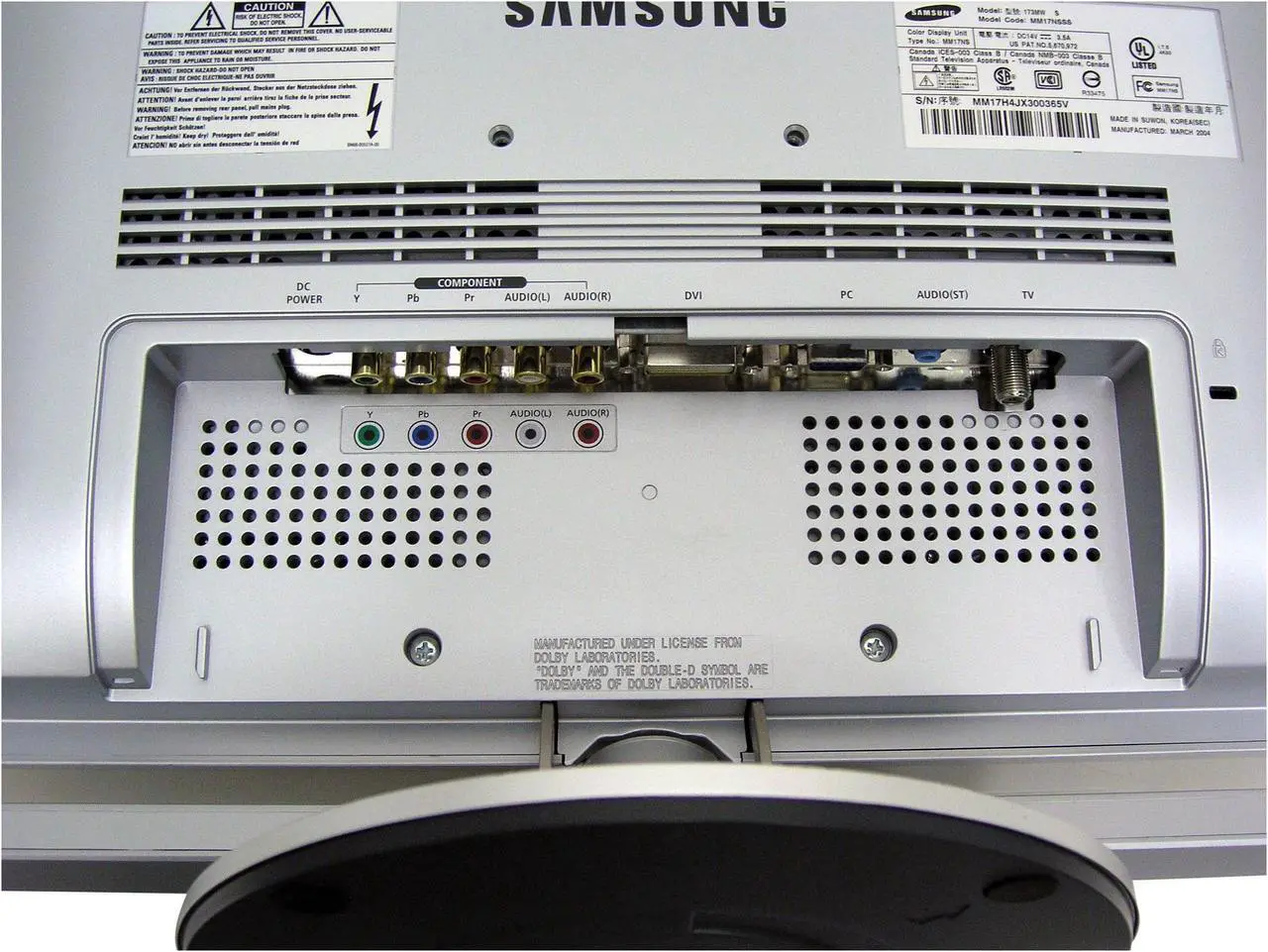 SAMSUNG 17" a-si TFT/TN LCD LCD TV Monitor 25 ms 1280 x 768 173MW ...
