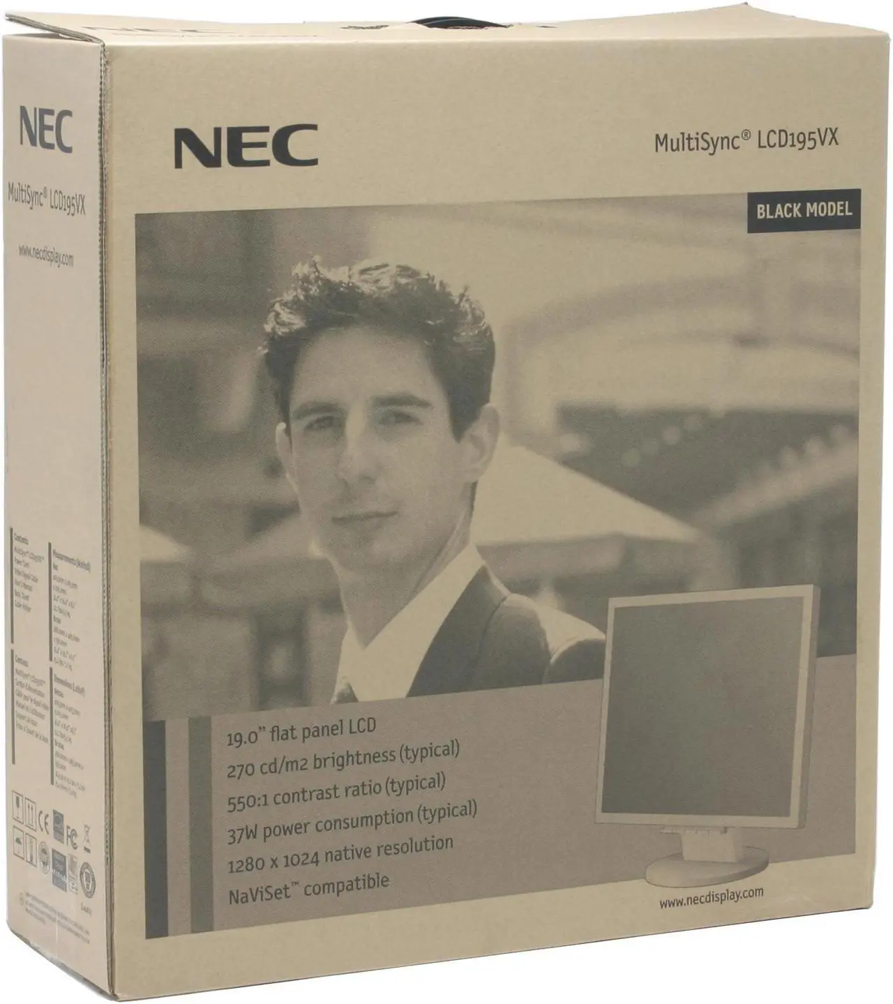 NEC Display Solutions 19" SXGA LCD Monitor 8 ms D-Sub, DVI-D LCD195VX ...