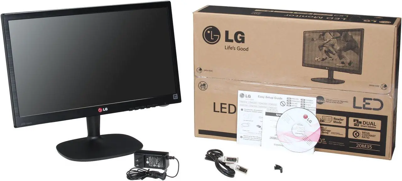 LG 20M35D-B Black 20" 5ms Widescreen LED Backlight LCD Monitor200 cd/m2 ...