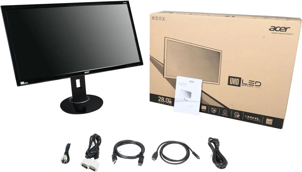 Acer CB280HK bmjdppr Black 28" 1ms HDMI Widescreen LED Backlight LCD ...
