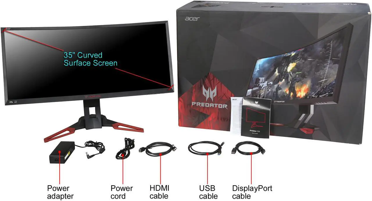Acer Predator Z35 35" UXGA 200Hz LED Gaming Monitor Curved - Newegg.com