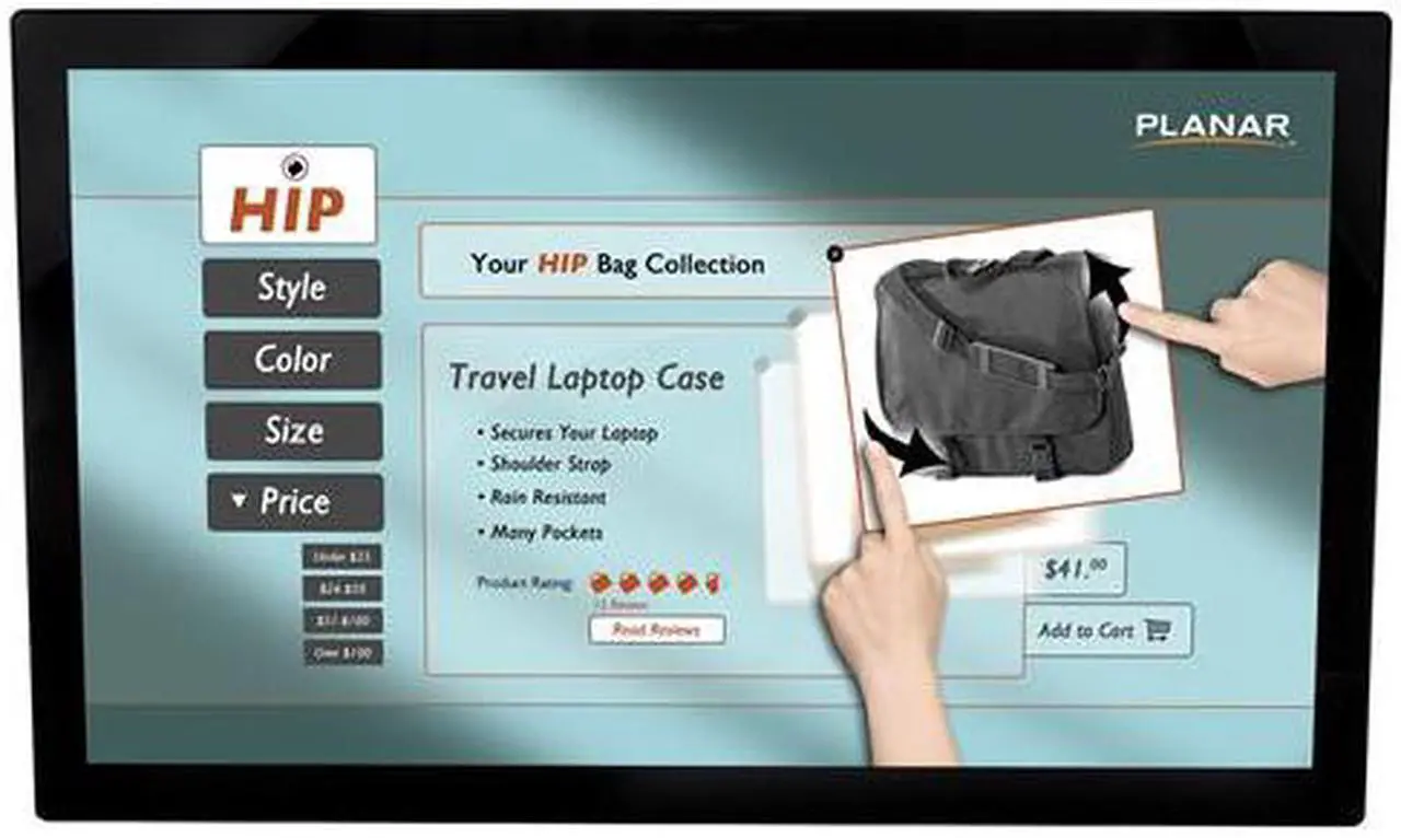 PLANAR LA2250RTPW Open-frame Black 22" USB Projected Capacitive ...