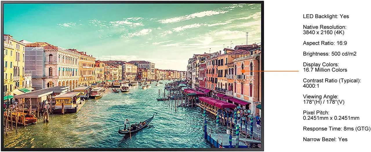 Samsung QM43R-B Black 43" 8ms (GTG) 3840 x 2160 (4K) 16.7 Million ...