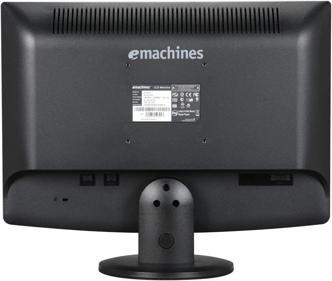 eMachines E191WDbm 19'' 5ms 1440X900 WideScreen LCD monitor 250 cd/m2 ...