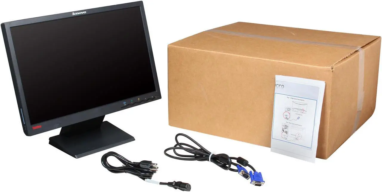 Refurbished: Lenovo 19" 60 Hz LCD Monitor 5 ms D-Sub, DVI-D ThinkVision ...