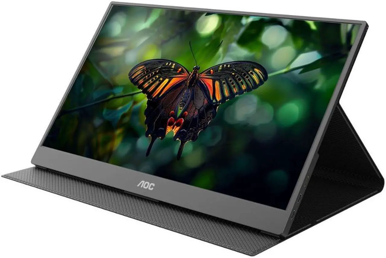 AOC 16T15 Black 16" (15.6" Viewable) Portable Monitor Built-in Speakers ...
