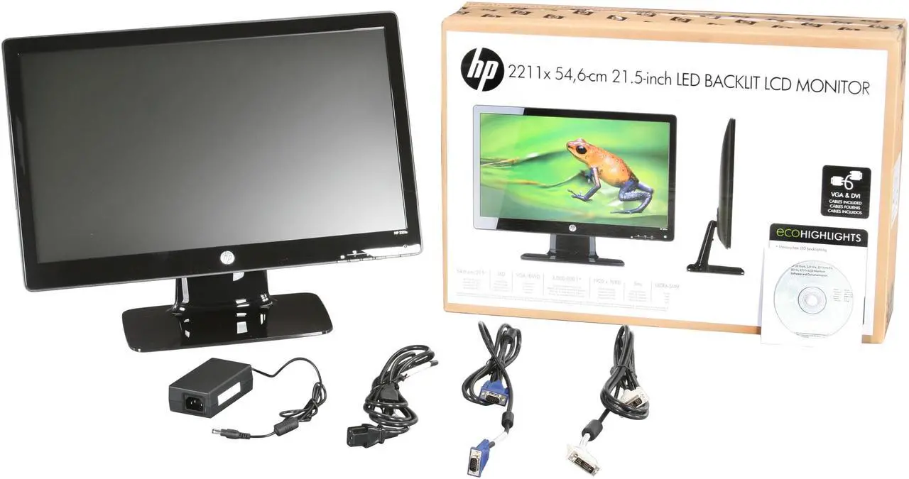 HP 2211x Black 21.5" 5ms Full HD LED BackLight LCD Monitor Slim Design ...