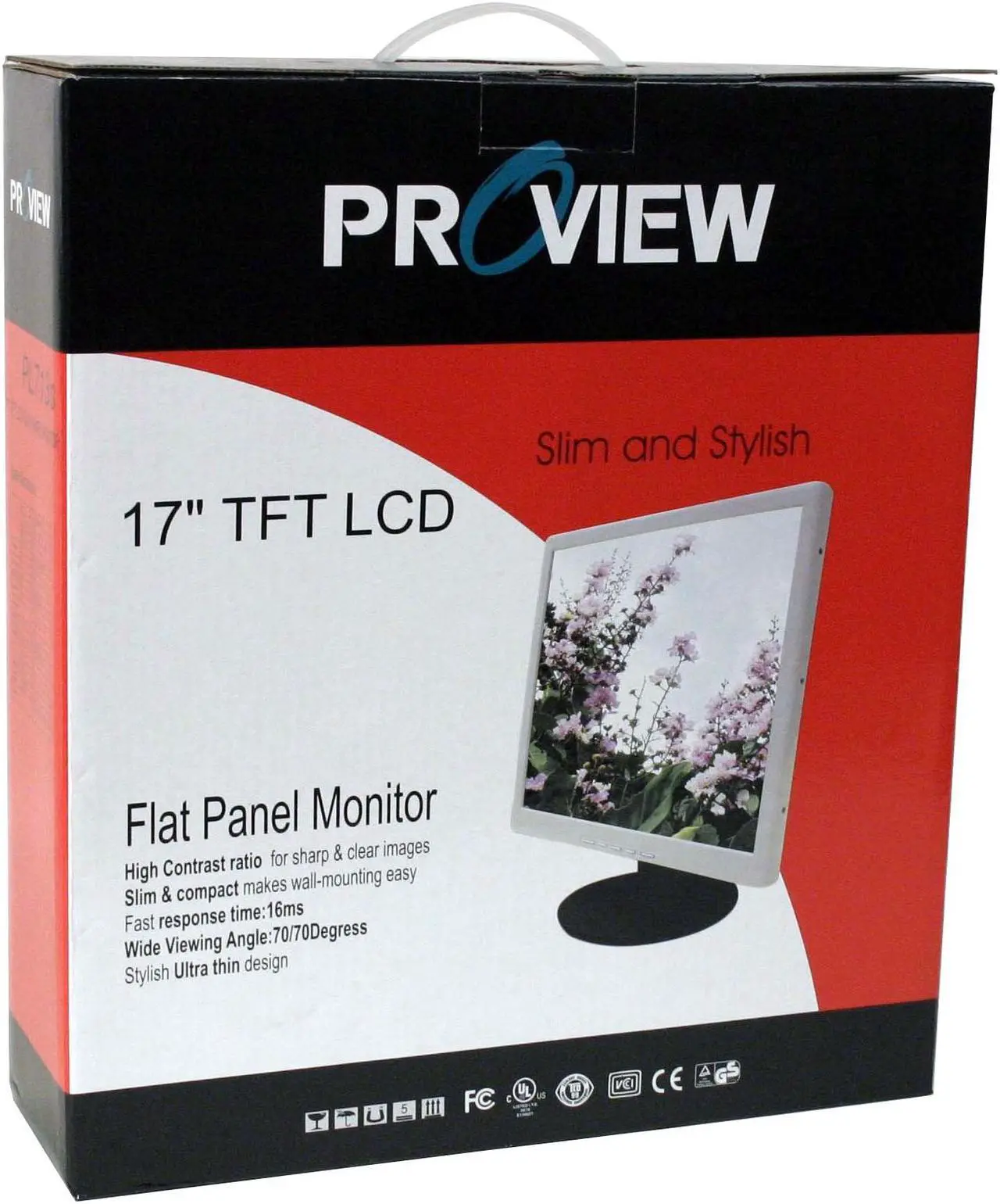 PROVIEW 17" Active Matrix, TFT LCD SXGA LCD Monitor 16 ms PL713s ...