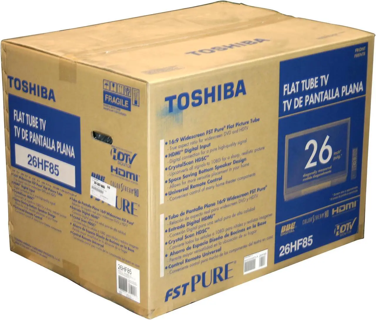 TOSHIBA 26HF85 26" Aspect Ratio 16:9 Silver TheaterWide HD Monitor FST ...