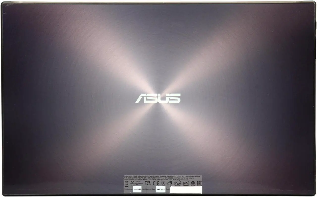 Refurbished: ASUS MB168B+ Silver / Black 15.6" 11ms Widescreen LED ...