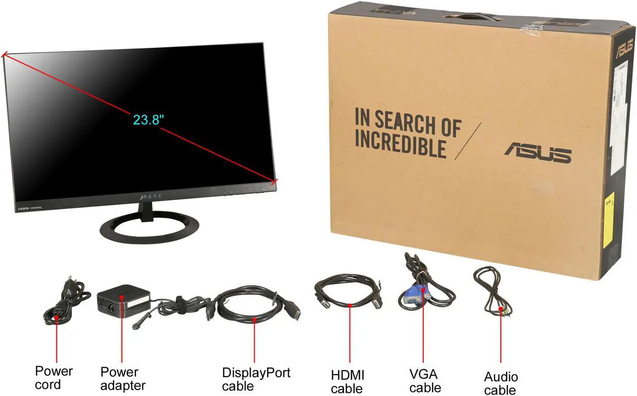 Refurbished: ASUS VX24AH Black 23.8" 2560 x 1440 (2K) IPS Frameless LCD ...